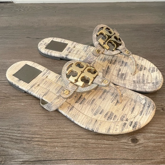 Tory Burch | Shoes | Tory Burch Miller 2 Tejus Lizard Print Metal Gold ...